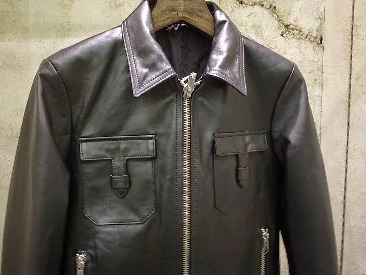 FLAP POCKET LEATHER JACKET | Bleu Rose