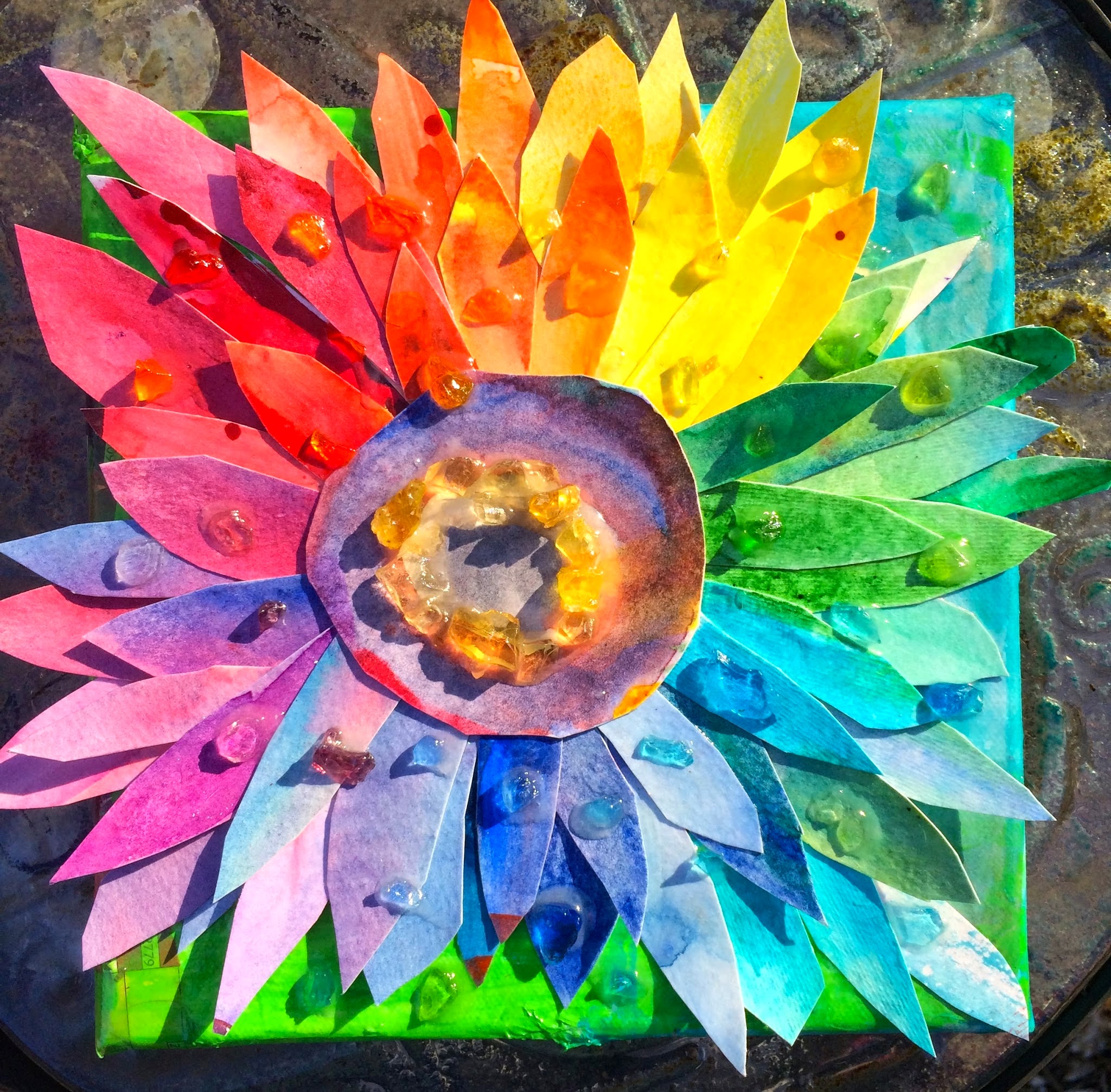 All Things Quilty And Artsy Color Wheel Flower Collage all-things-quilty-and-artsy-color-wheel-flower-collage