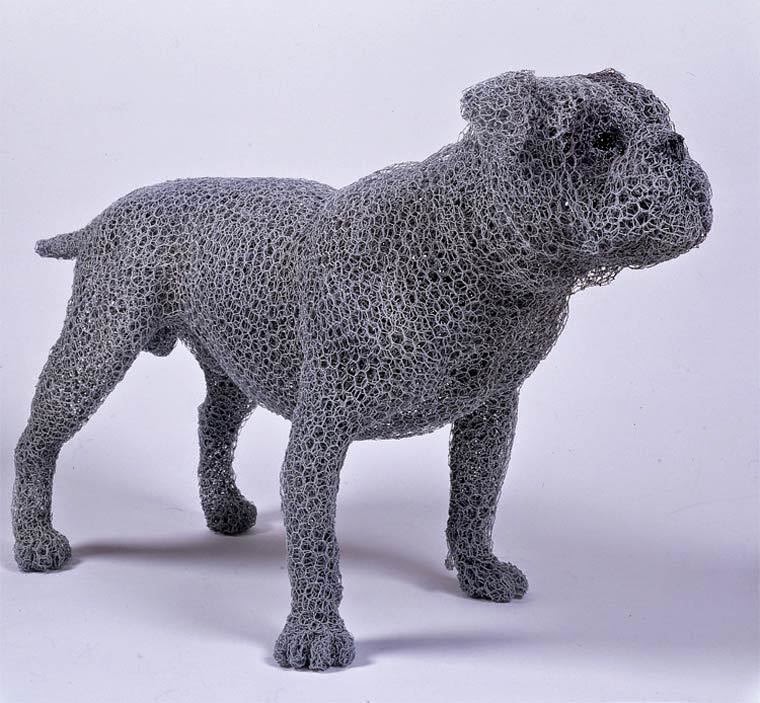 Life-size animals made of wire mesh by Kendra Haste