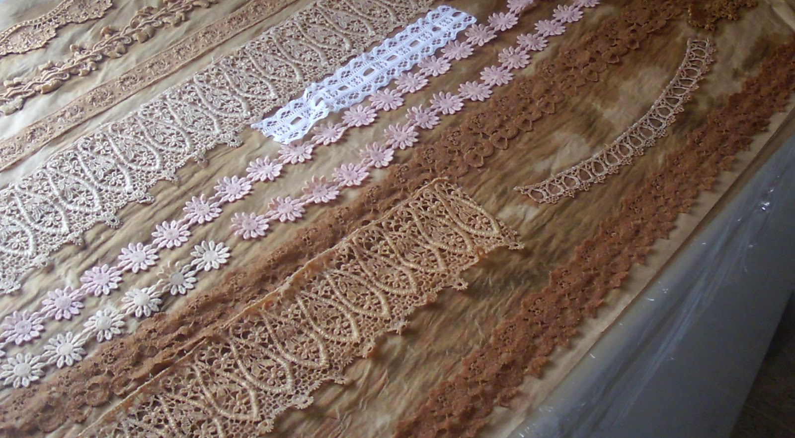 Shawkl Designs: Dying Lace with Potassium Permangante is Not for Wimps!