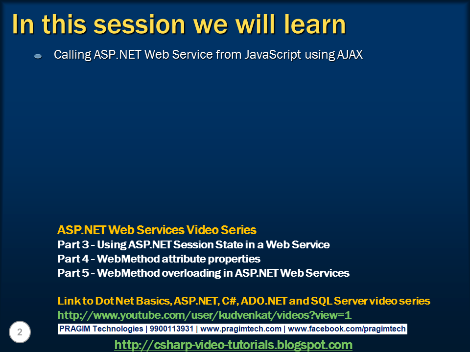 Sql Server Net And C Video Tutorial Part 6 Calling Web