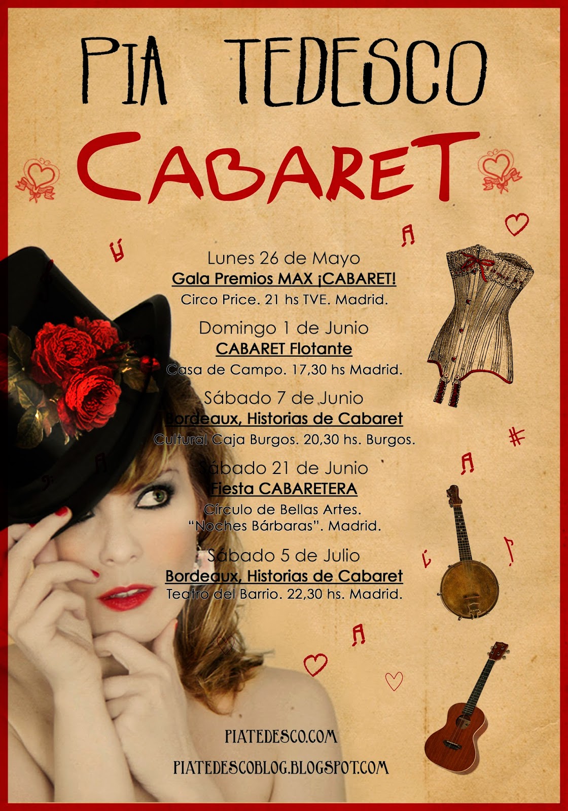 PÍA TEDESCO CABARET Música, Teatro, Cabaret : PIA TEDESCO: Agenda ...