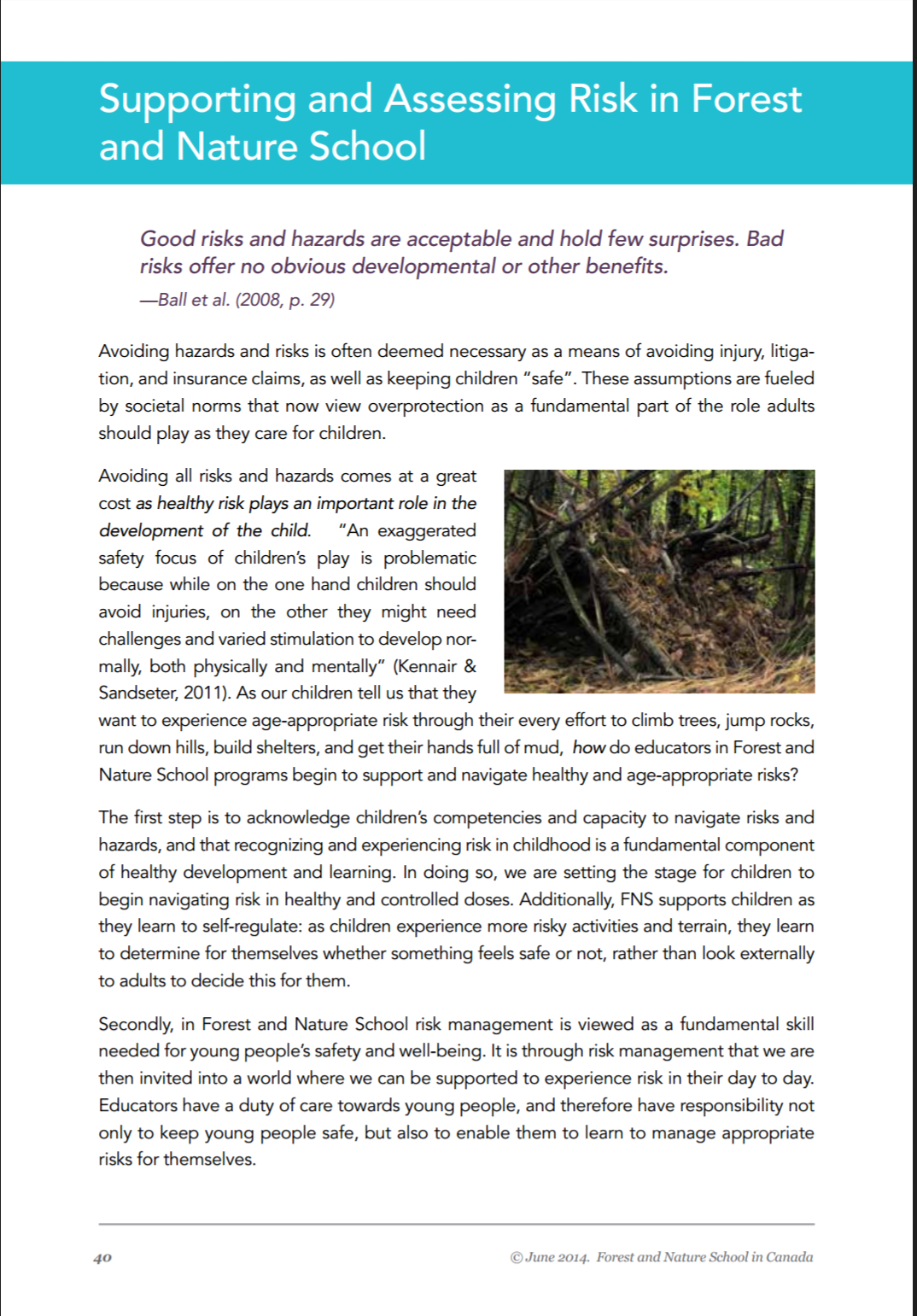 Connecting Children To Nature: Risks in Forest School
