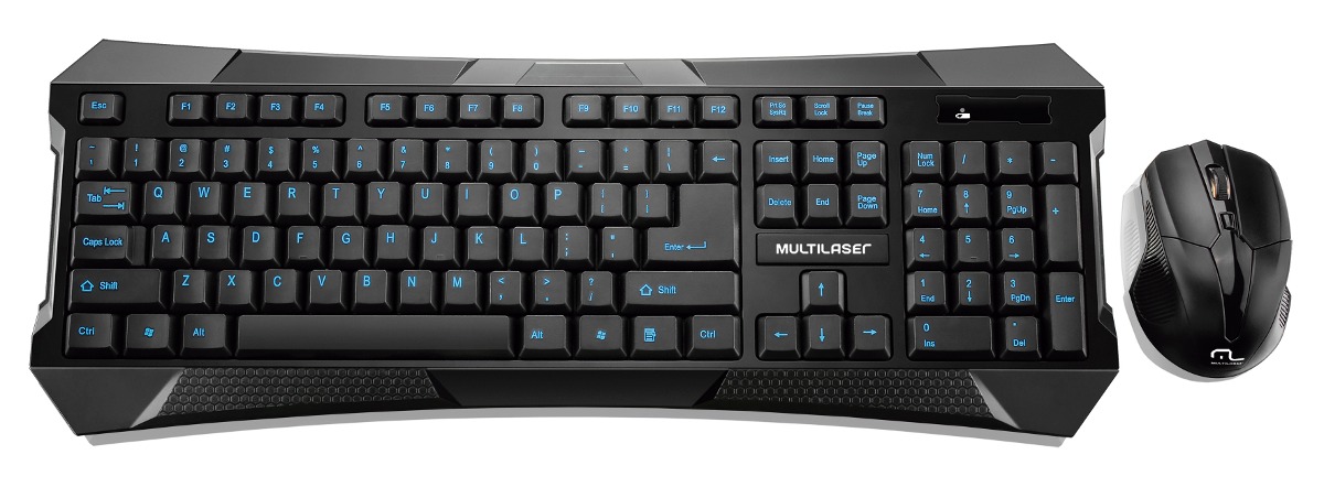 Teclado Gamer Multimídia + Mouse Sem fio Multilaser Game Kit