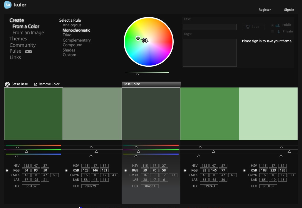 Jocelyn's Illustration Blog: Kuler Palettes