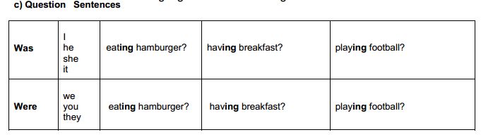 Final English Homework: Past Continuous Tense