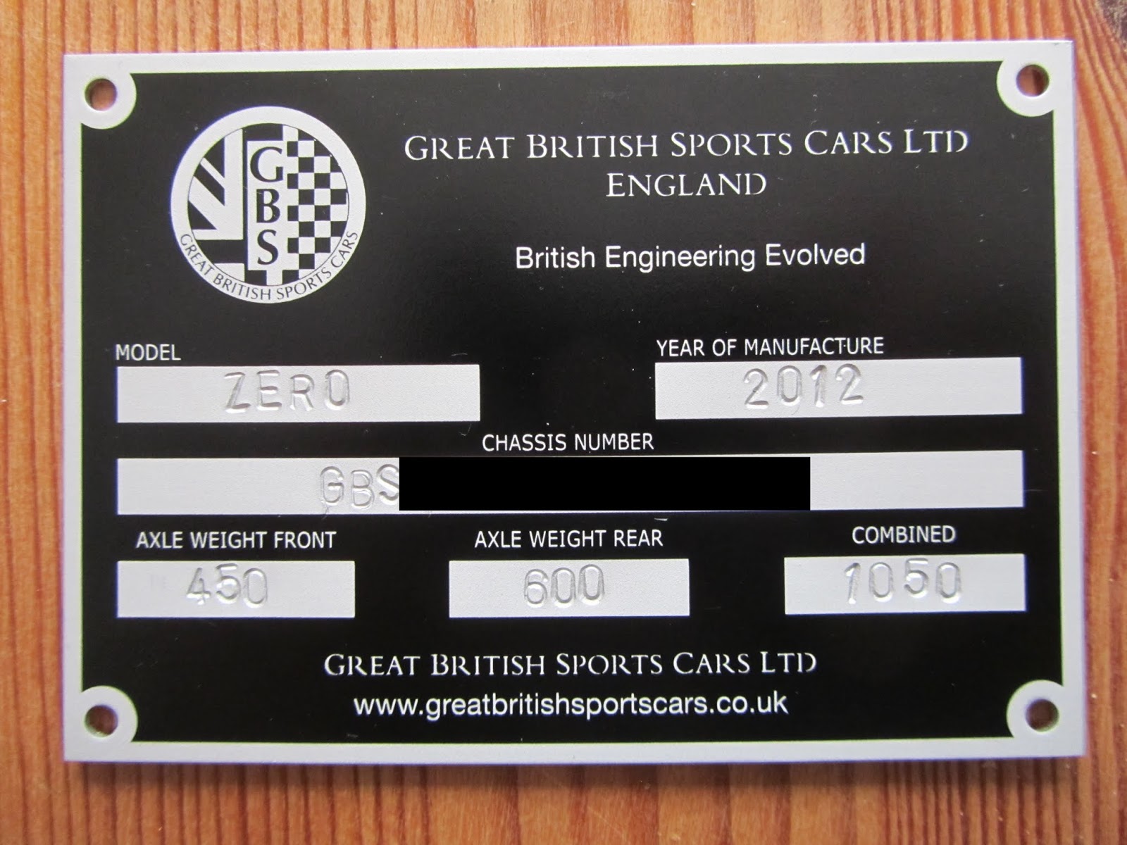 Richard's GBS Zero: VIN Plate