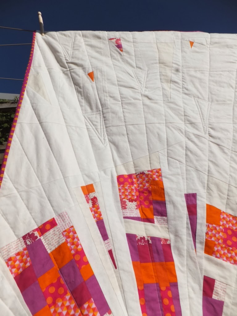 mila+cuatro: Radiant Explosion (Bloggers Quilt Festival entry)
