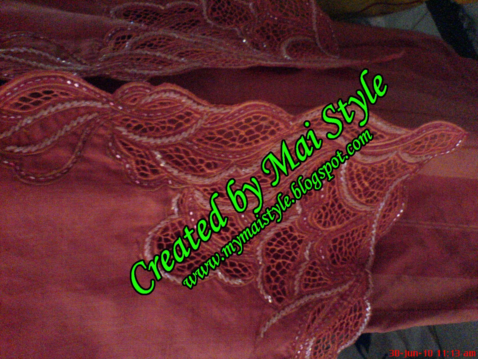 Mai Style - Manik & Sulaman: Sulam kerawang ayak@goyang dijahit manik