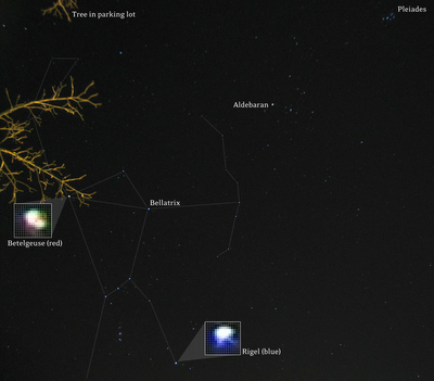 Orion constellation with star labels [Stellar Neophyte Astronomy Blog]
