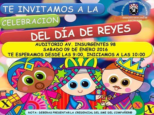 Líneas Aéreas: Invitación a la Celebración del día de Reyes SME 9Enero2016