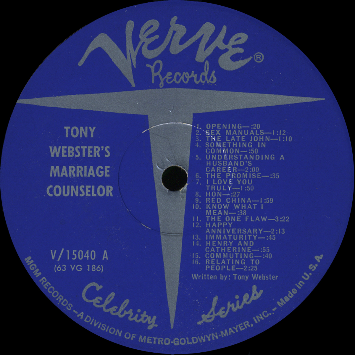 Vintage Stand-up Comedy: Tony Webster - Tony Webster's Marriage ...