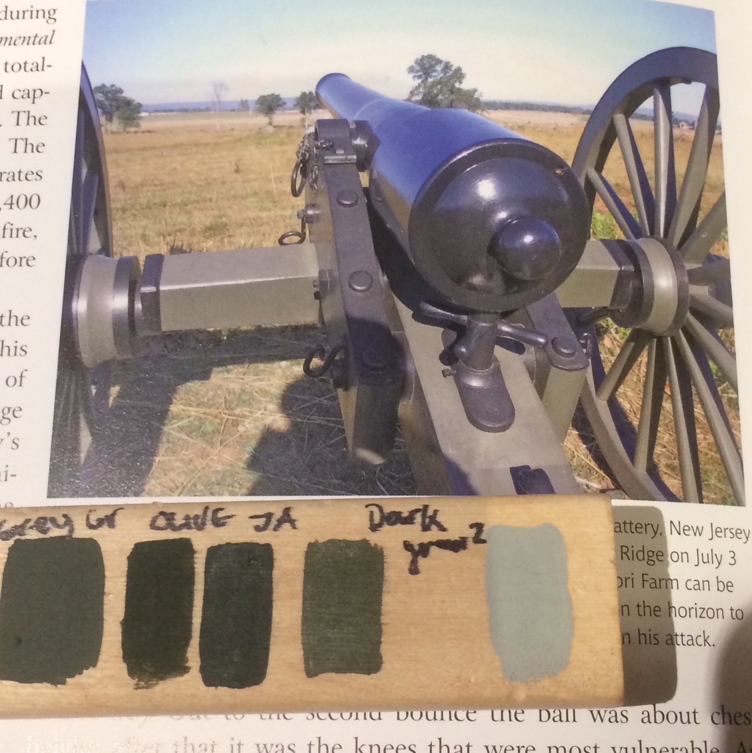 iron mitten: ACW Artillery base size and colour?