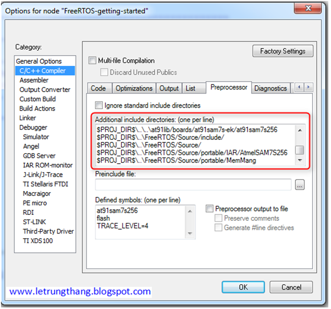 Thang Le: Building an Application for AT91SAM7S with FreeRTOS RTOS and IAR