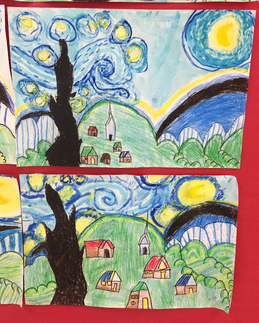 Apex Elementary Art: a very starry night...