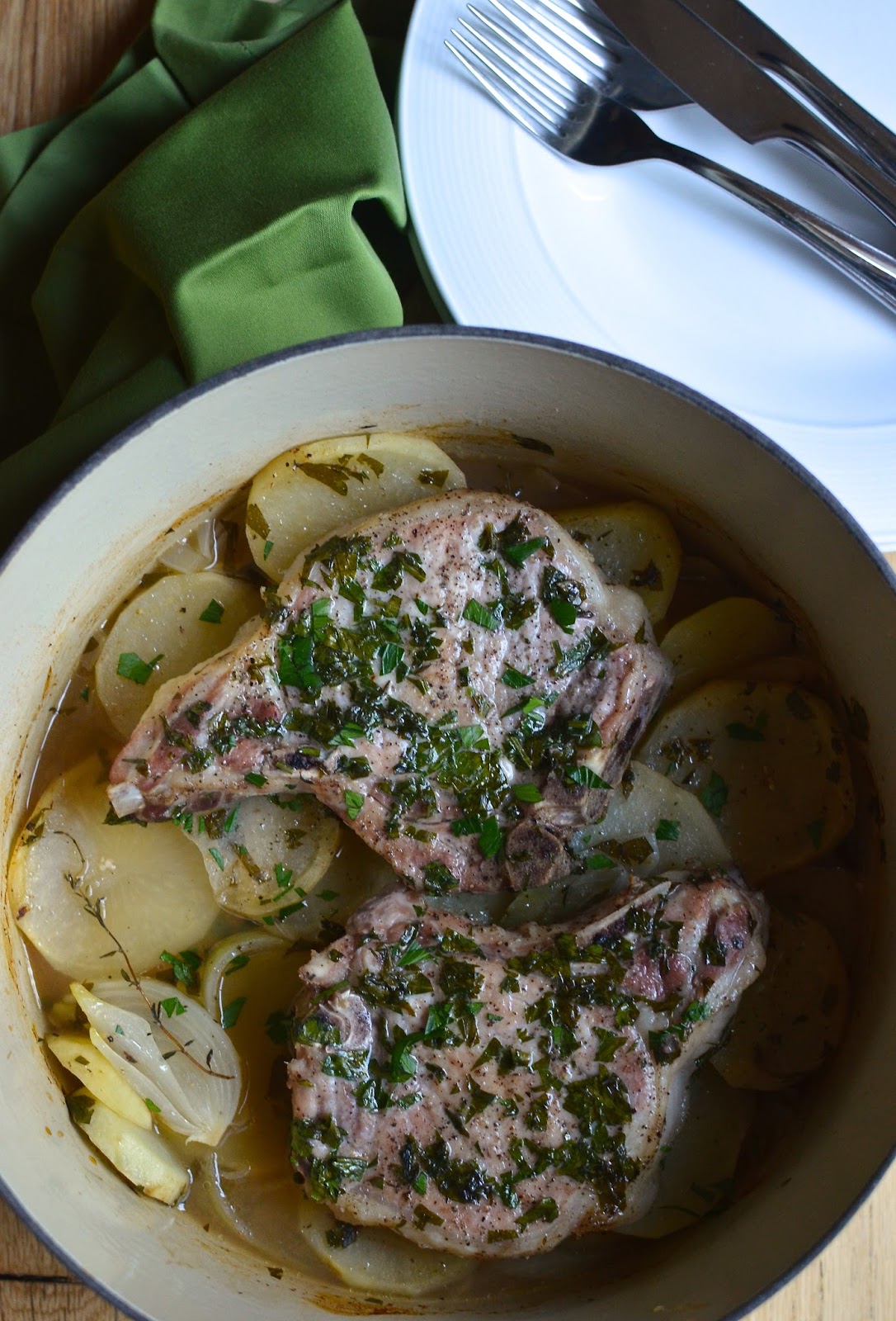 Playing with Flour: One-pot cider pork chops