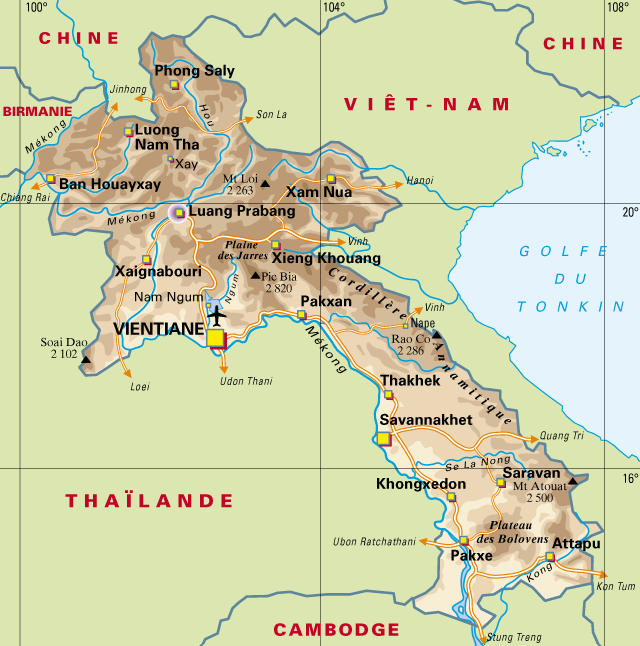 LAOS - GEOGRAPHICAL MAPS OF LAOS - Klima Naturali™