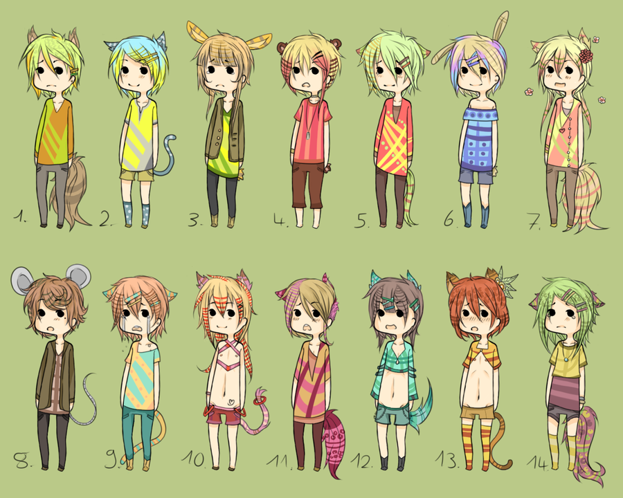 Los kemonomimi: Tipos de kemonomimi