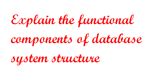 Explain the functional components of database system structure - MRM