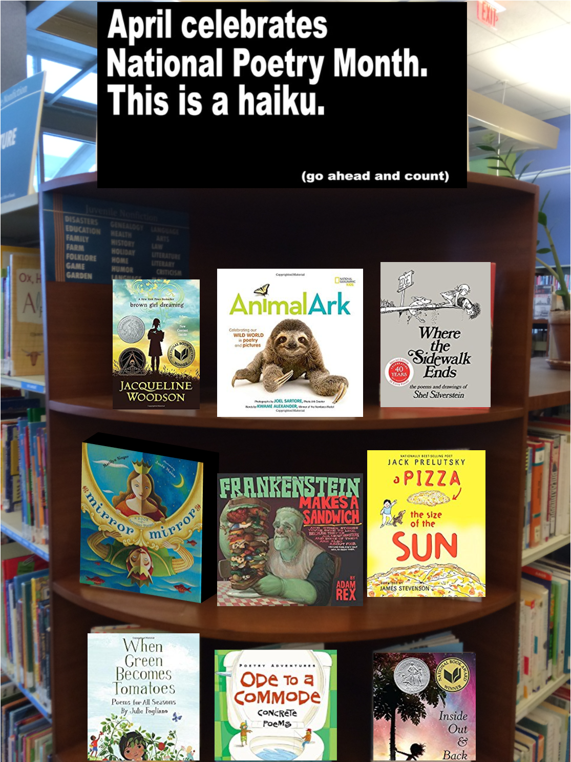 Literary Hoots: National Poetry Month Library Display