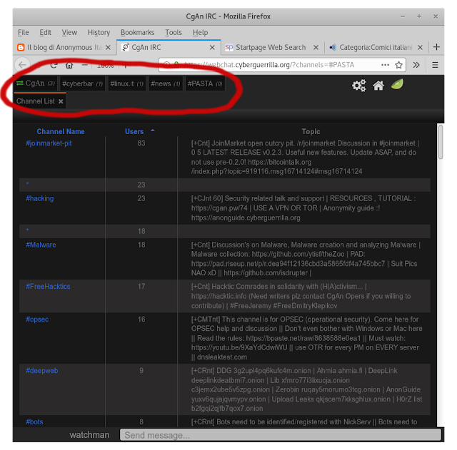 Anonymous Italia Ateneo: Comunicare con IRC 1 - webchat