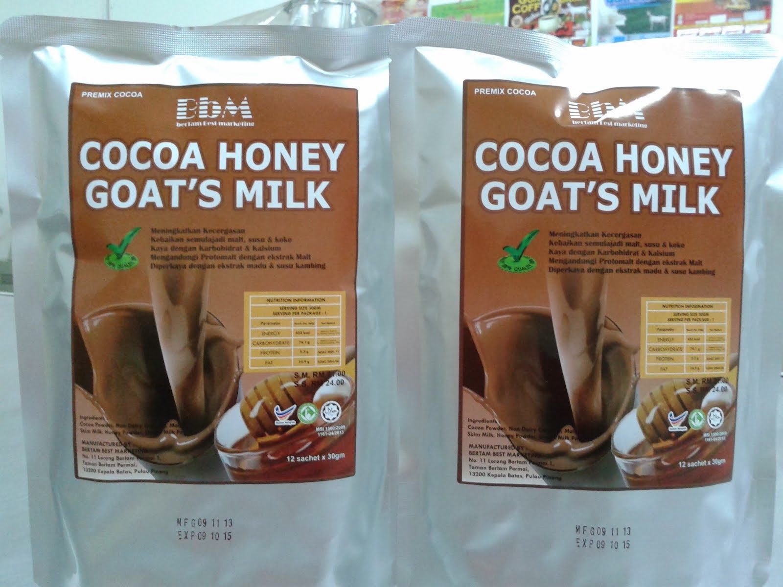 BERTAM BEST MARKETING: Cocoa Honey Goat Milk Pack Sachet