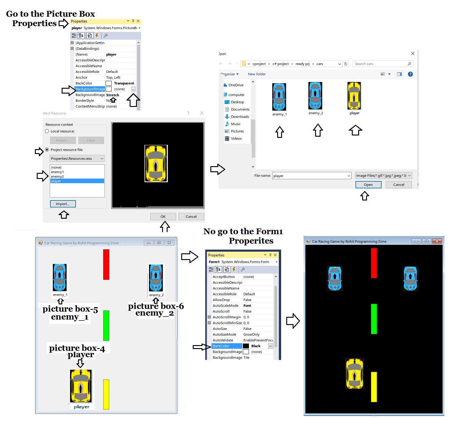 Rohit Programming zone: Car Racing Game in C# Visual Studio
