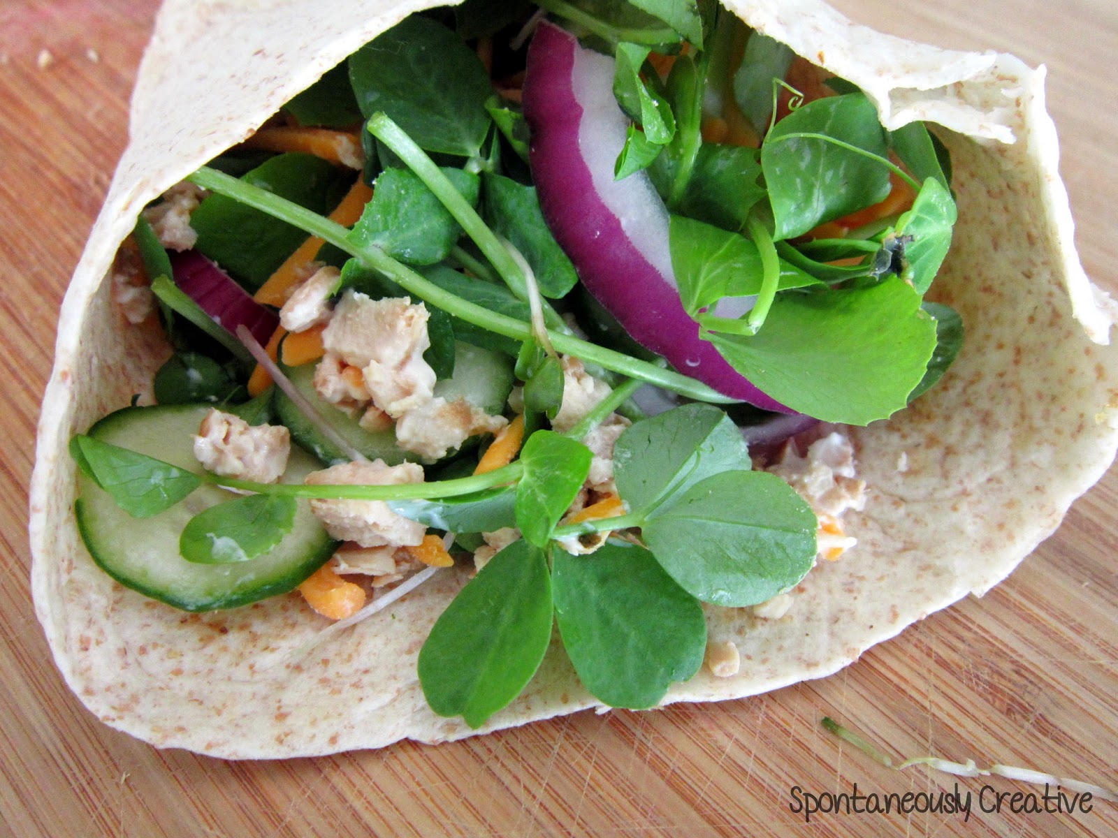 Spontaneously Creative: Chopped Inspired Chicken Wrap