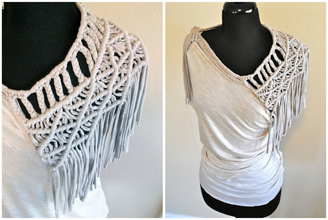 Trash To Couture: Macrame Tshirt Yarn Top