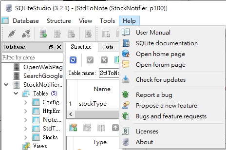 Hannibal@sql-bod-idv-tw SQL語法教學及範例: SQLite管理工具SQLite Studio