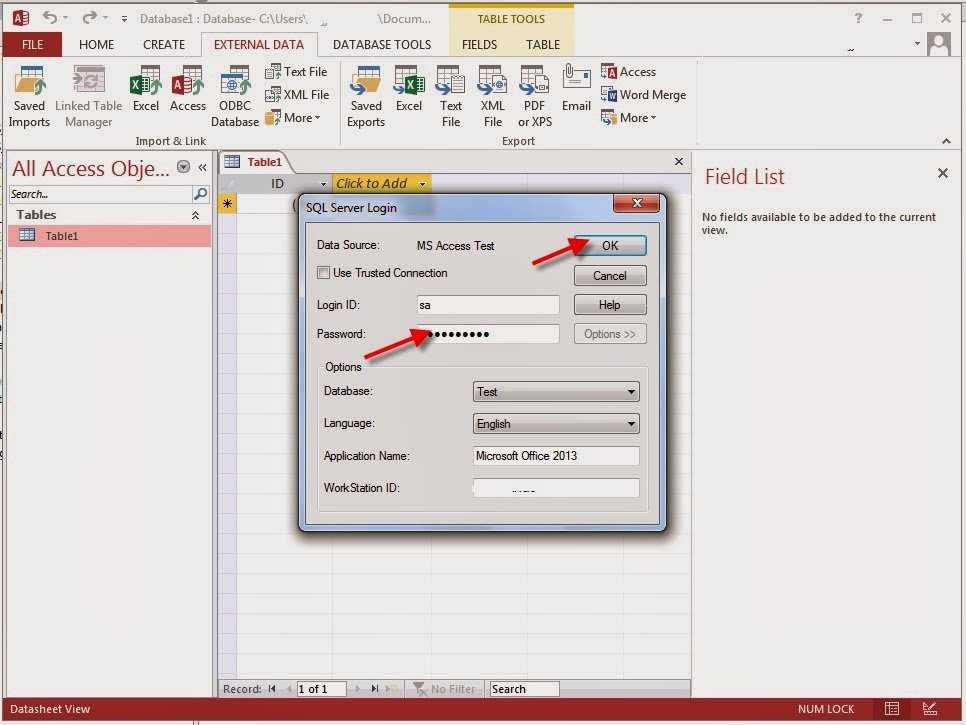 Web Developers Place: Linking Access 2013 to Microsoft SQL Server Part - 3