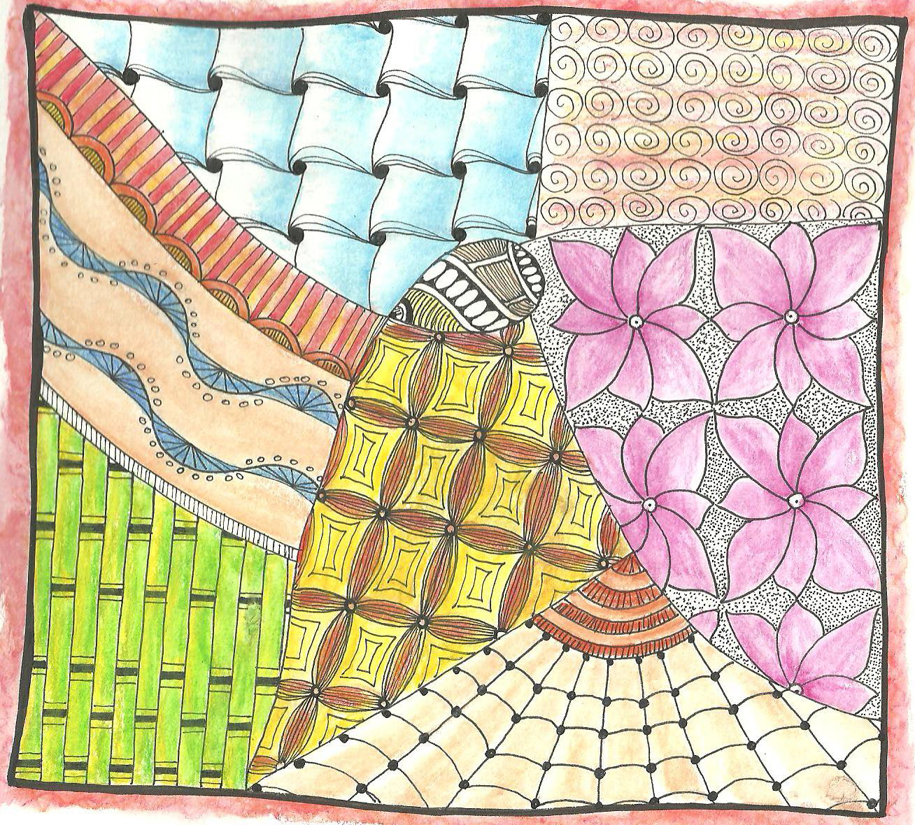 Journey Through Zentangle Art: Zentangle in colours