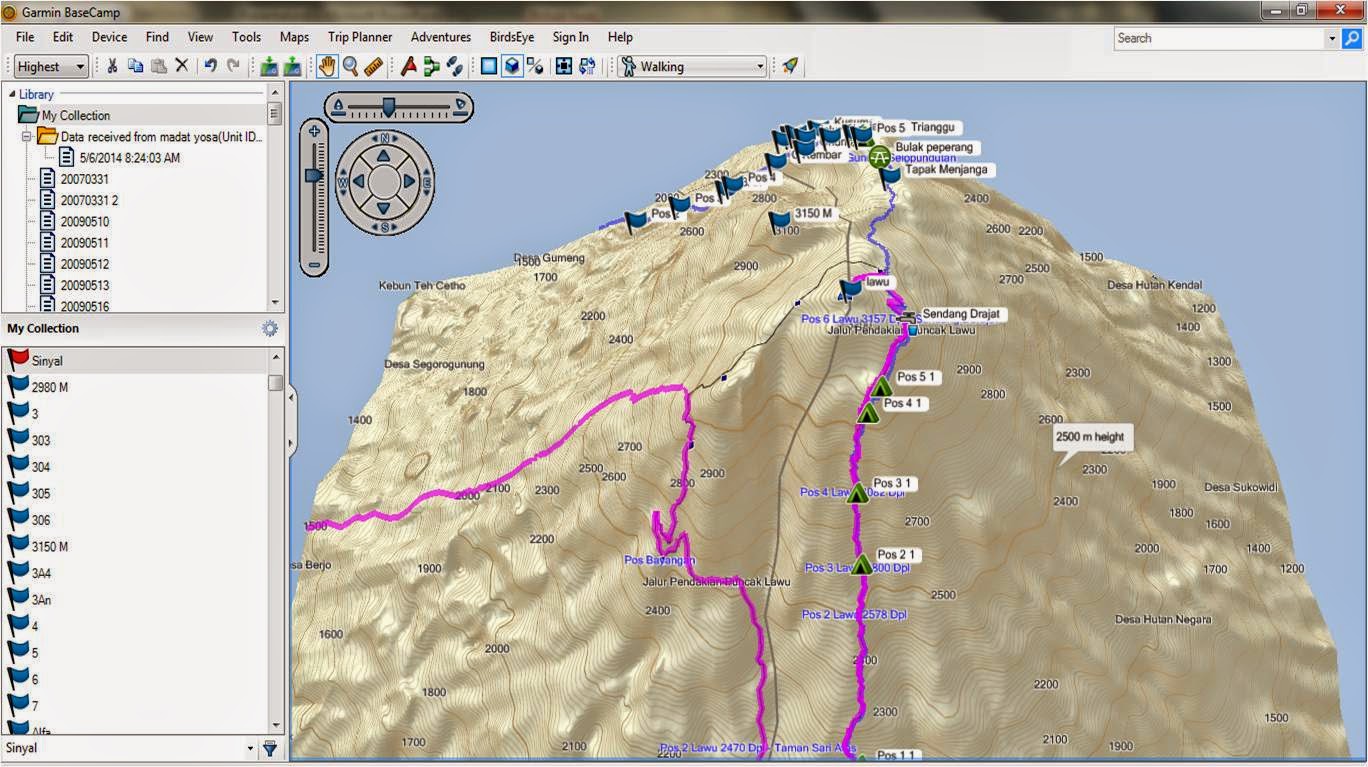ROSELA: MEMBUAT TAMPILAN 3D DI SOFTWARE MAPSOURCE DAN GARMIN BASECAMP