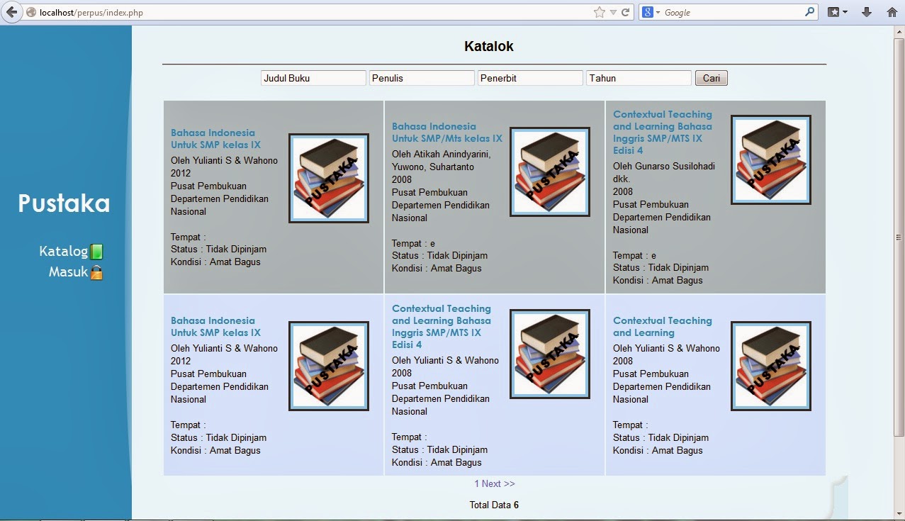 Pustaka : Sistem Informasi perpustakaan berbasis web FREE (gratis ...
