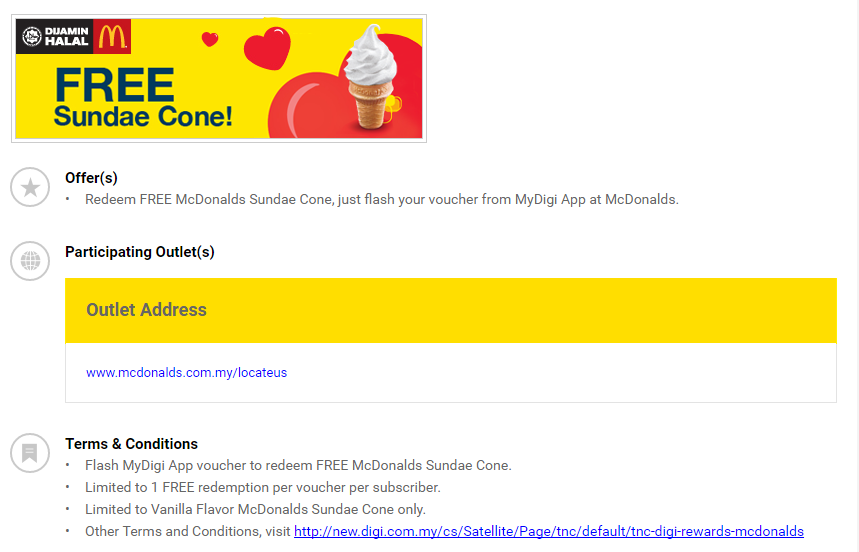 McDonlad's Free Sundae Cone