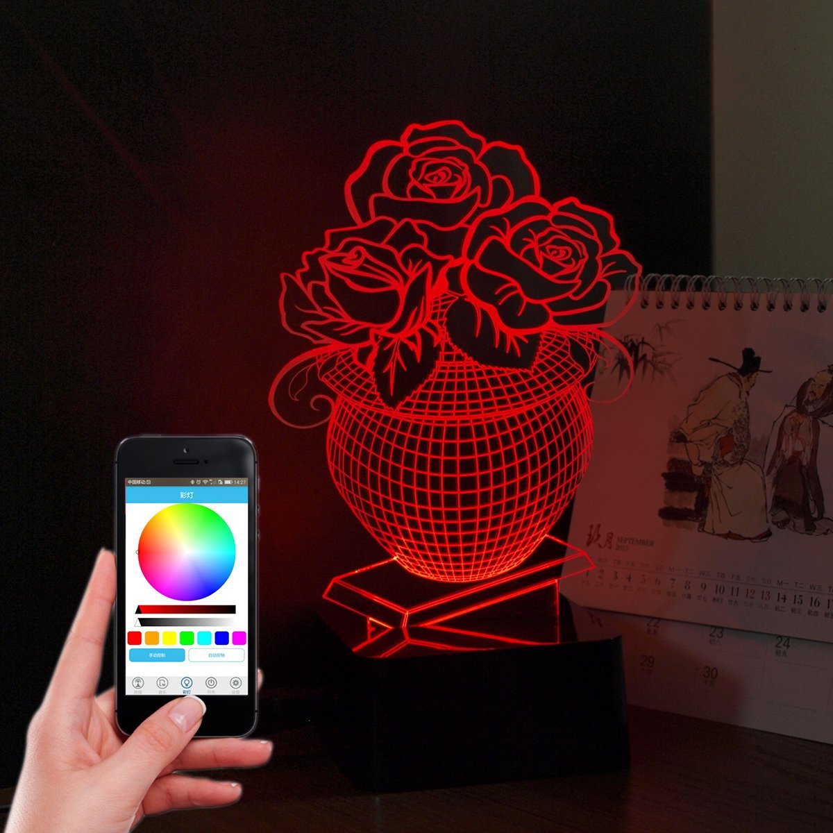 Smart LED 3D TABLE LAMP ROSE