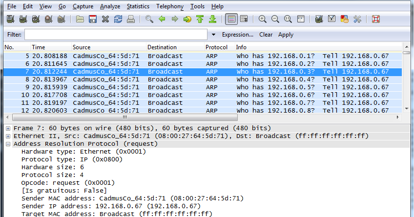 Network scanning with netdiscover