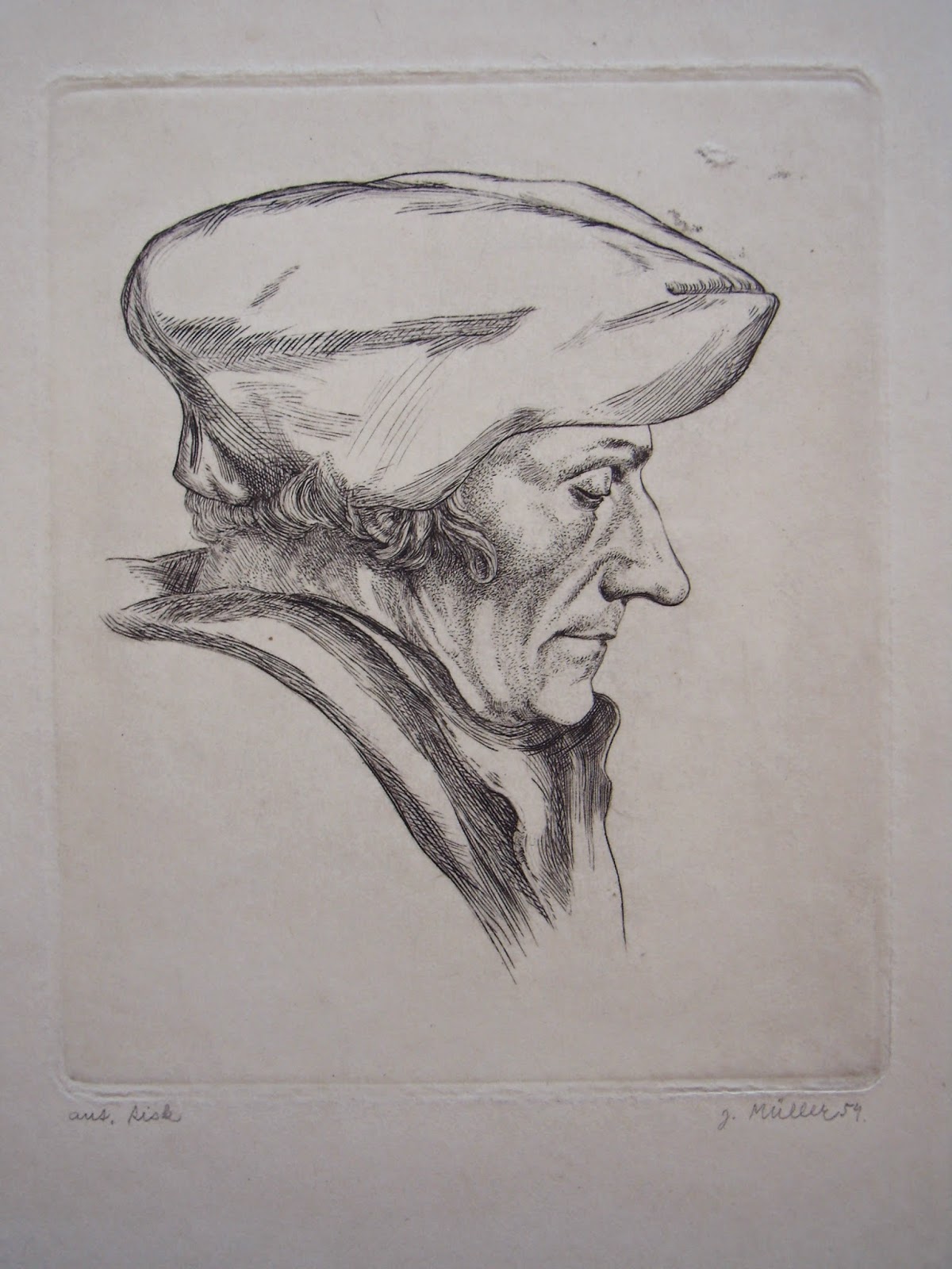 Private art collection: Portrait of Erasmus. J. Muller
