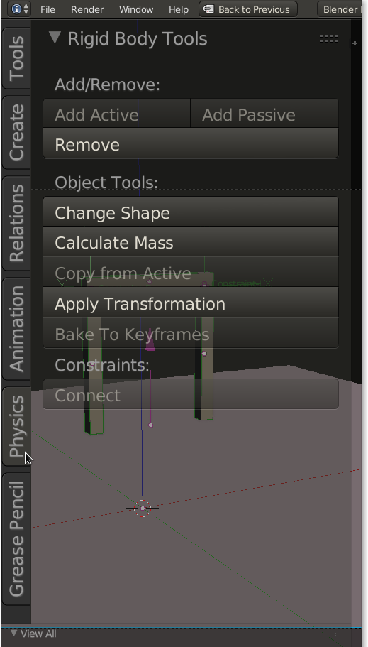 Rigid Bodies and Constraints Workflow in Blender