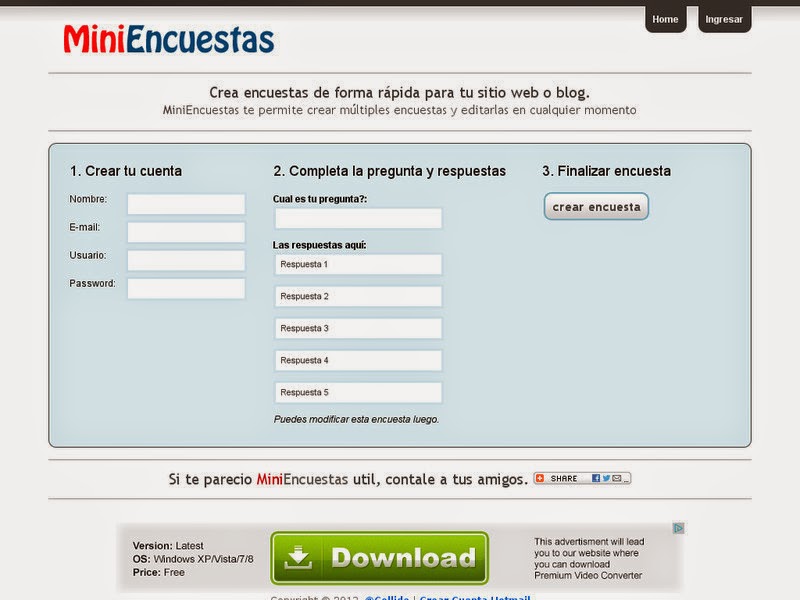 Crear encuesta, votaciones online para tu Web y Blogs - Bienvenidos a ...