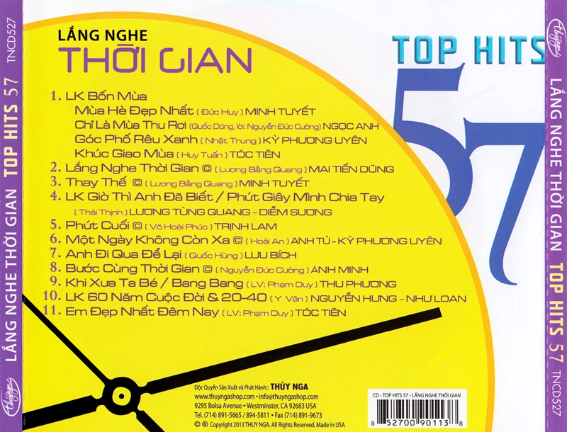 Chia sẻ âm nhạc: Thúy Nga CD527 - Lắng Nghe Thời Gian - Top Hits 57 (NRG)