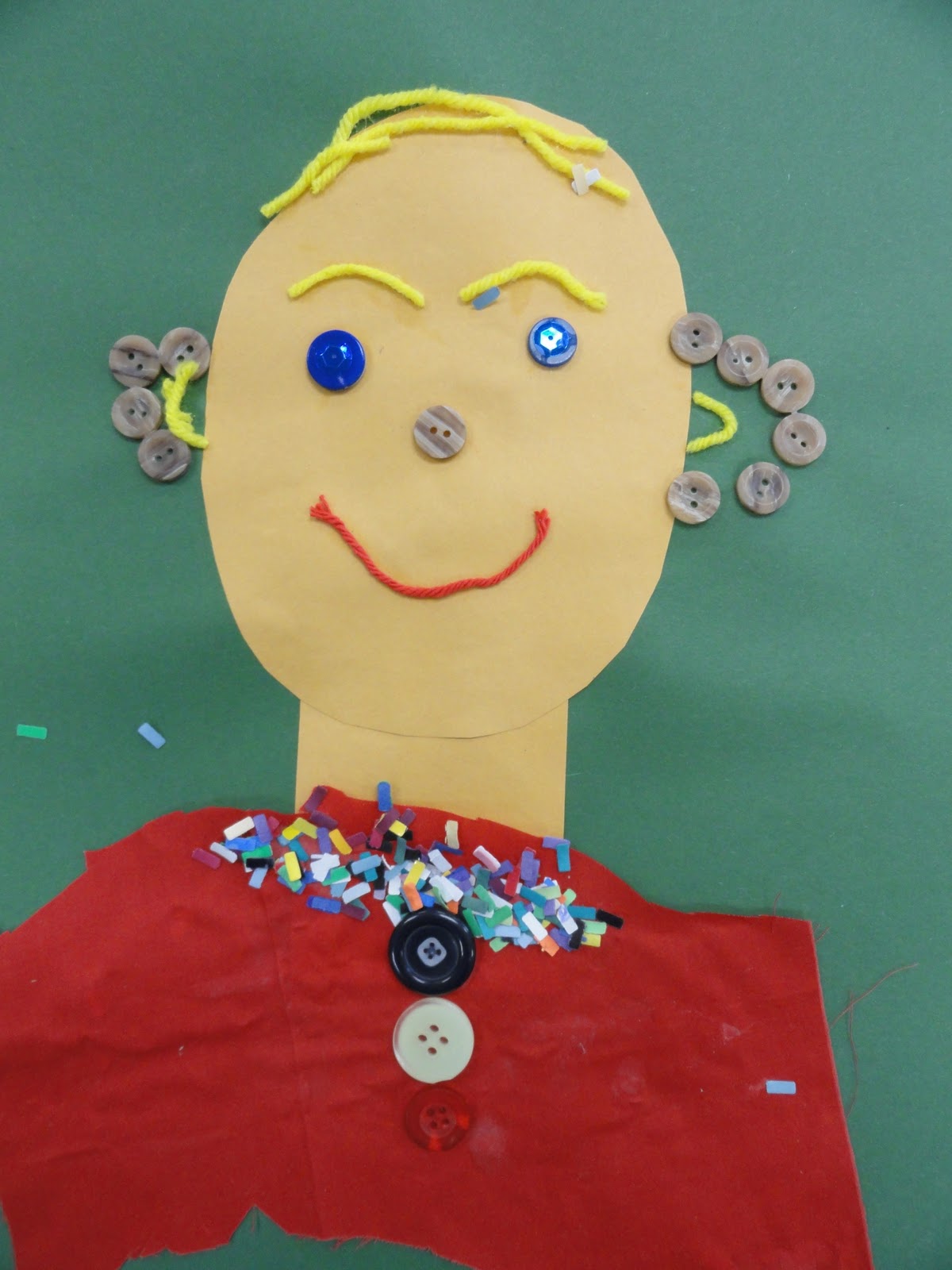 Splats, Scraps and Glue Blobs: Kindergarten Self-Portrait Collage