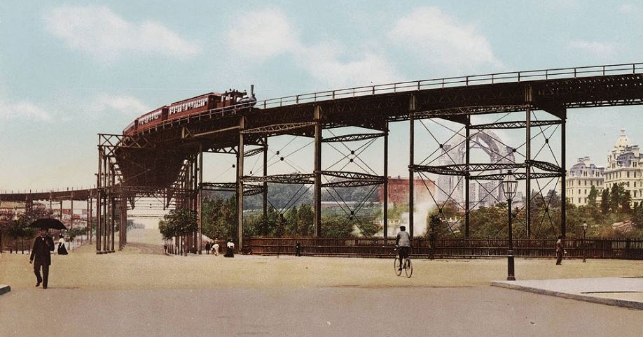 New York - History - Geschichte: Ninth Avenue Elevated Railway at 110th ...