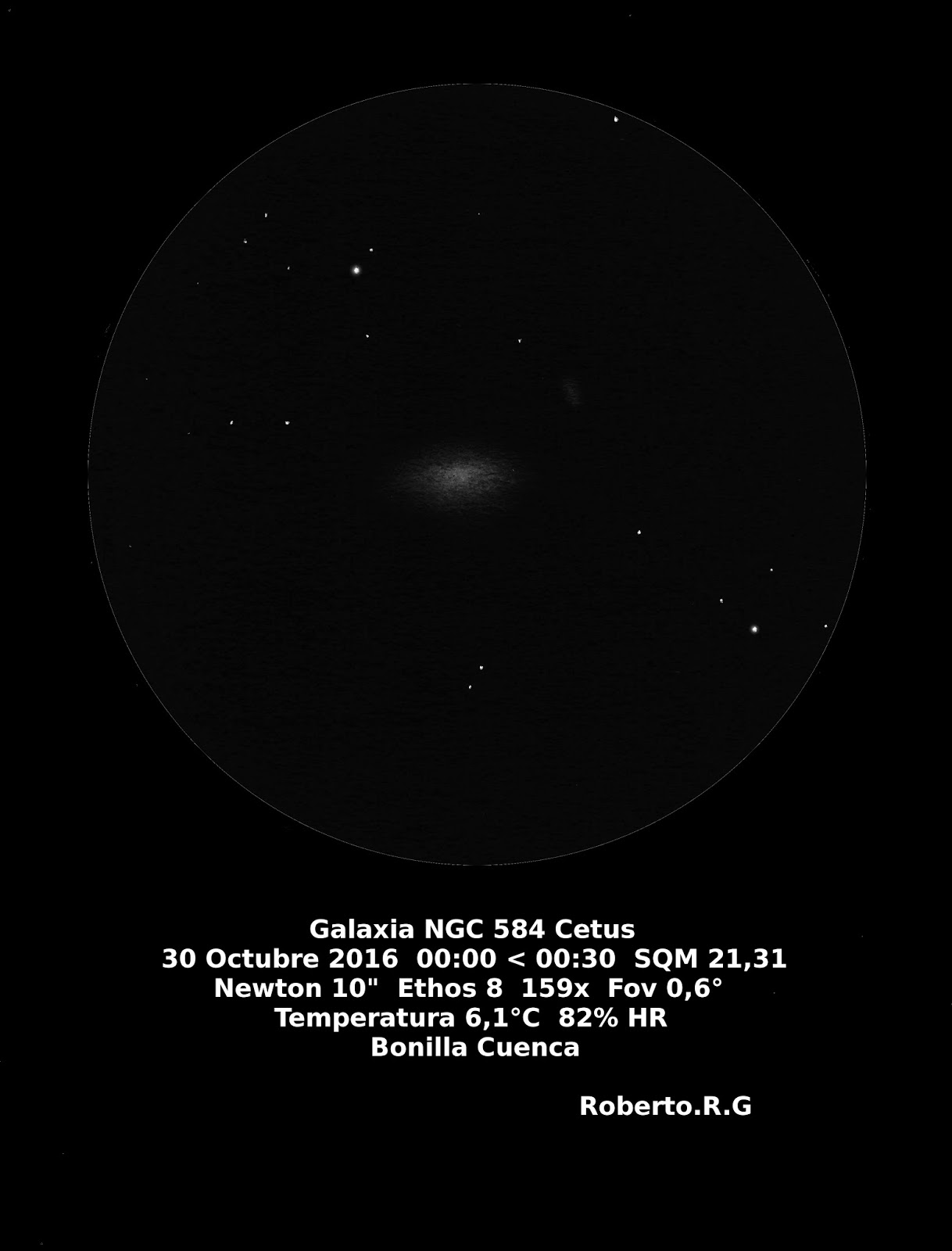 Observaciones astronómicas visuales: Observación Galaxia NGC 584 Cetus