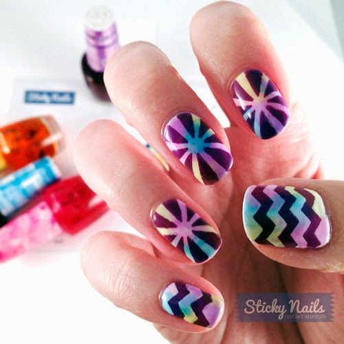 Sticky Nails Nail Stencils: OPI Sheertints + Sticky Nails giveaway