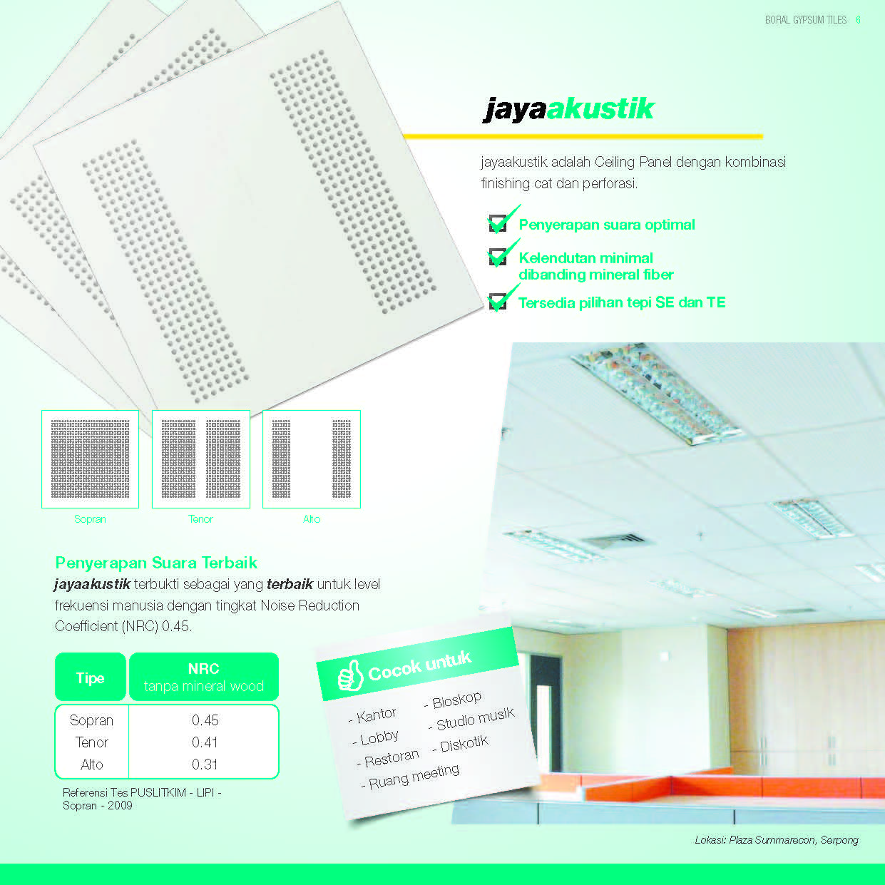 Brosur dan Spesifikasi Papan Gypsum Jayapanel Jayaakustik - PLAFON ...