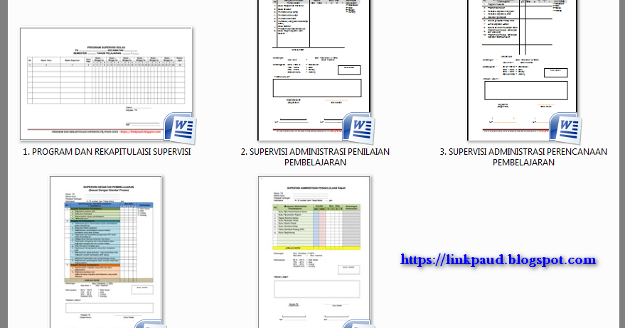 5 Contoh Format Program Supervisi TK PAUD 2018 | Link PAUD