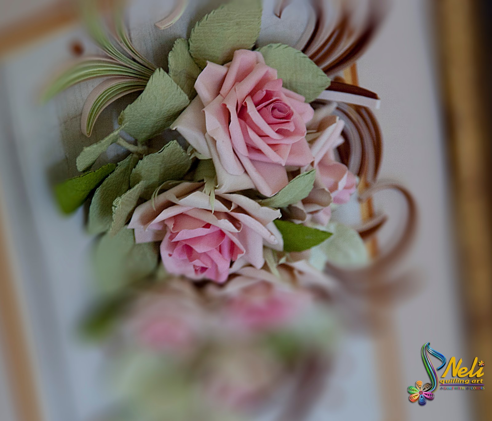 Neli Quilling Art: Roses for you - quilling picture ( 24 cm - 19 cm )