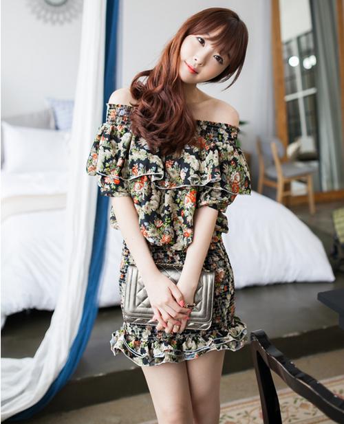 [2fb] Shirred Gypsy Dress | KSTYLICK - Latest Korean Fashion | K-Pop ...
