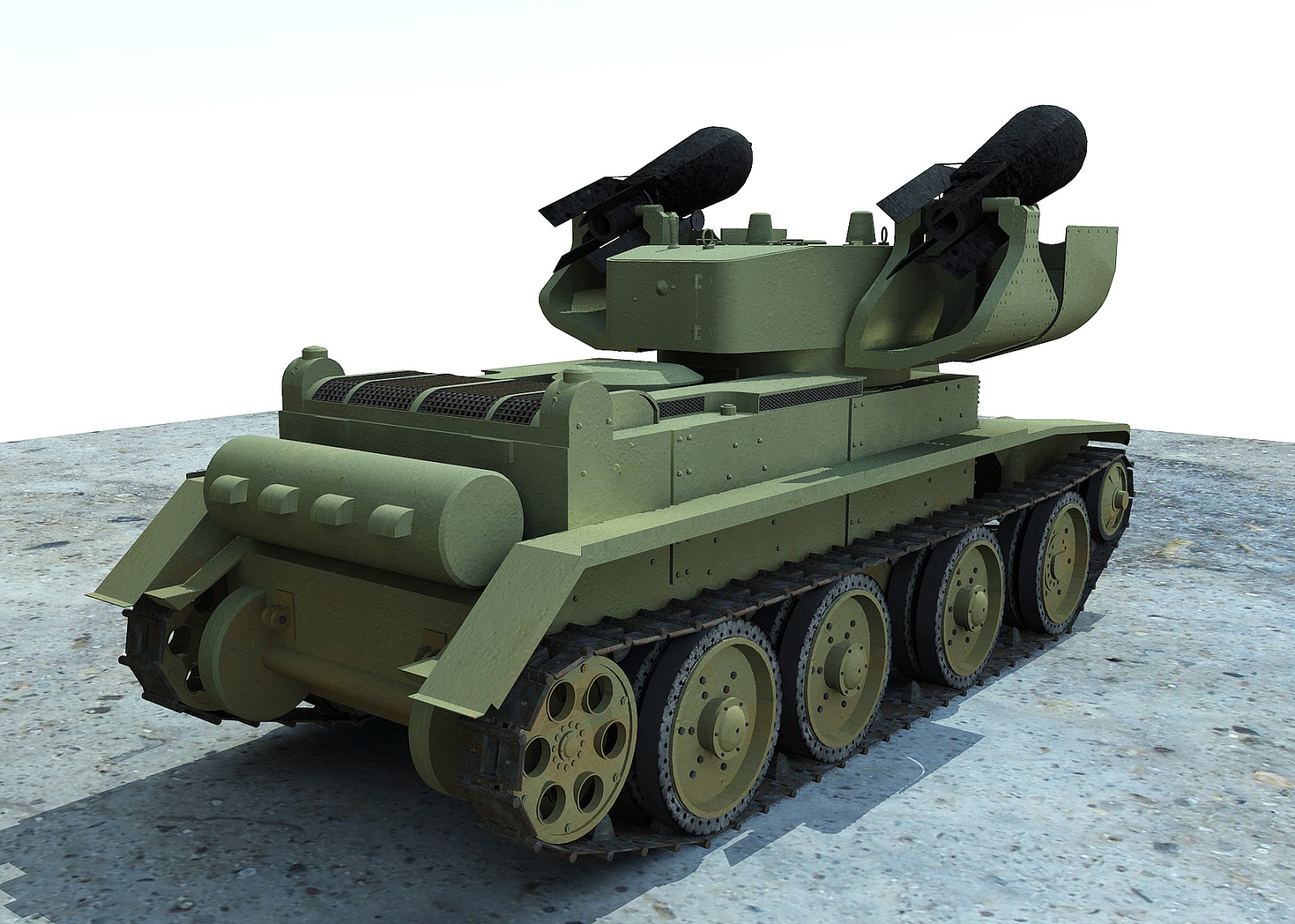 SketchUP Power 草圖力量: RBT5 wheel-track tank RBT5火箭炮戰車